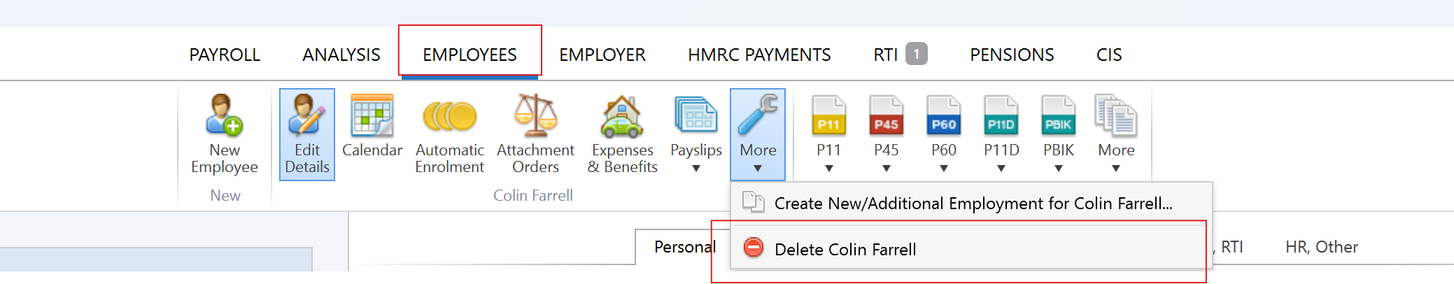 Removing an employee added in error – BrightPay Desktop UK