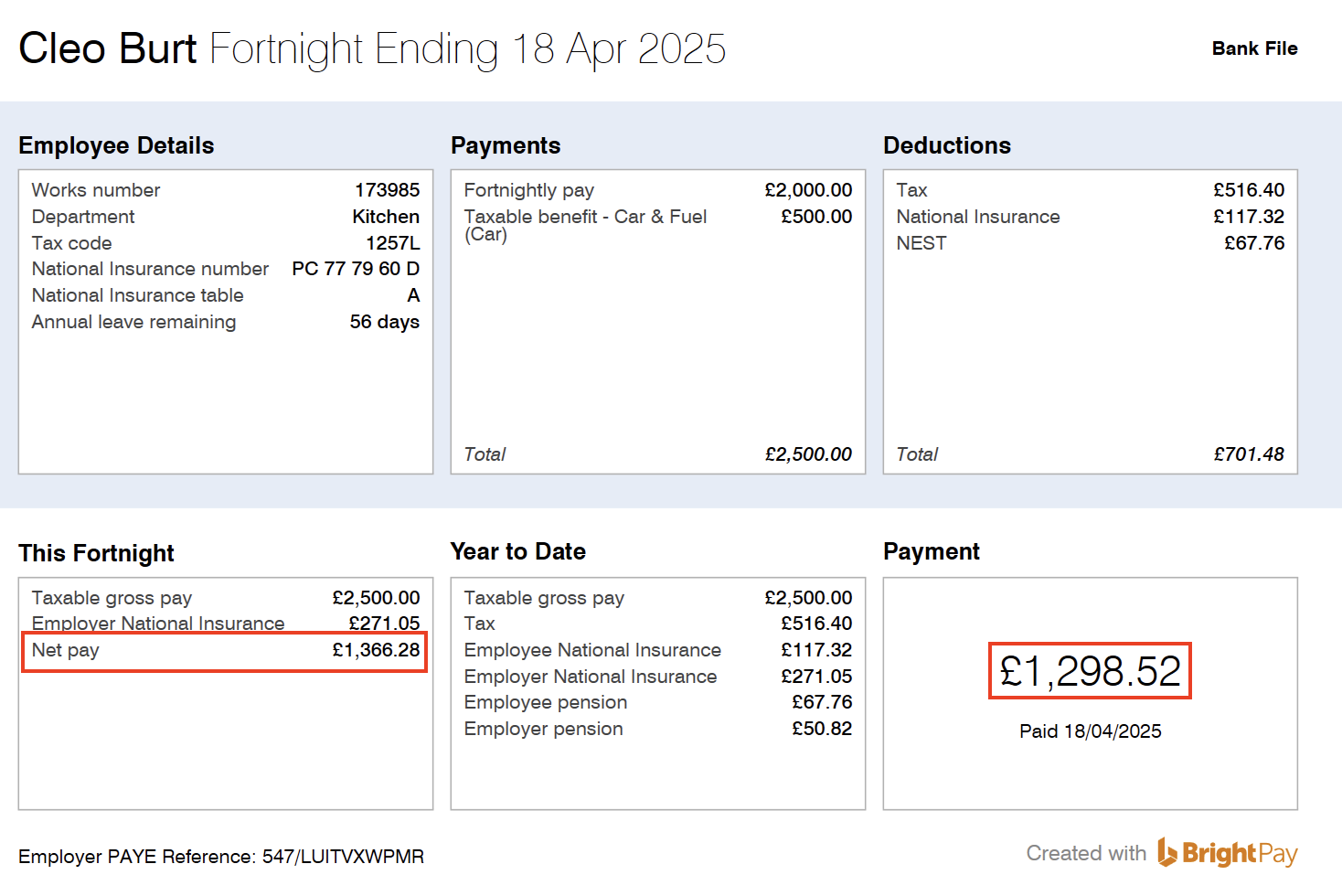 Distinction Between Net Pay And Take Home Pay – BrightPay Desktop UK