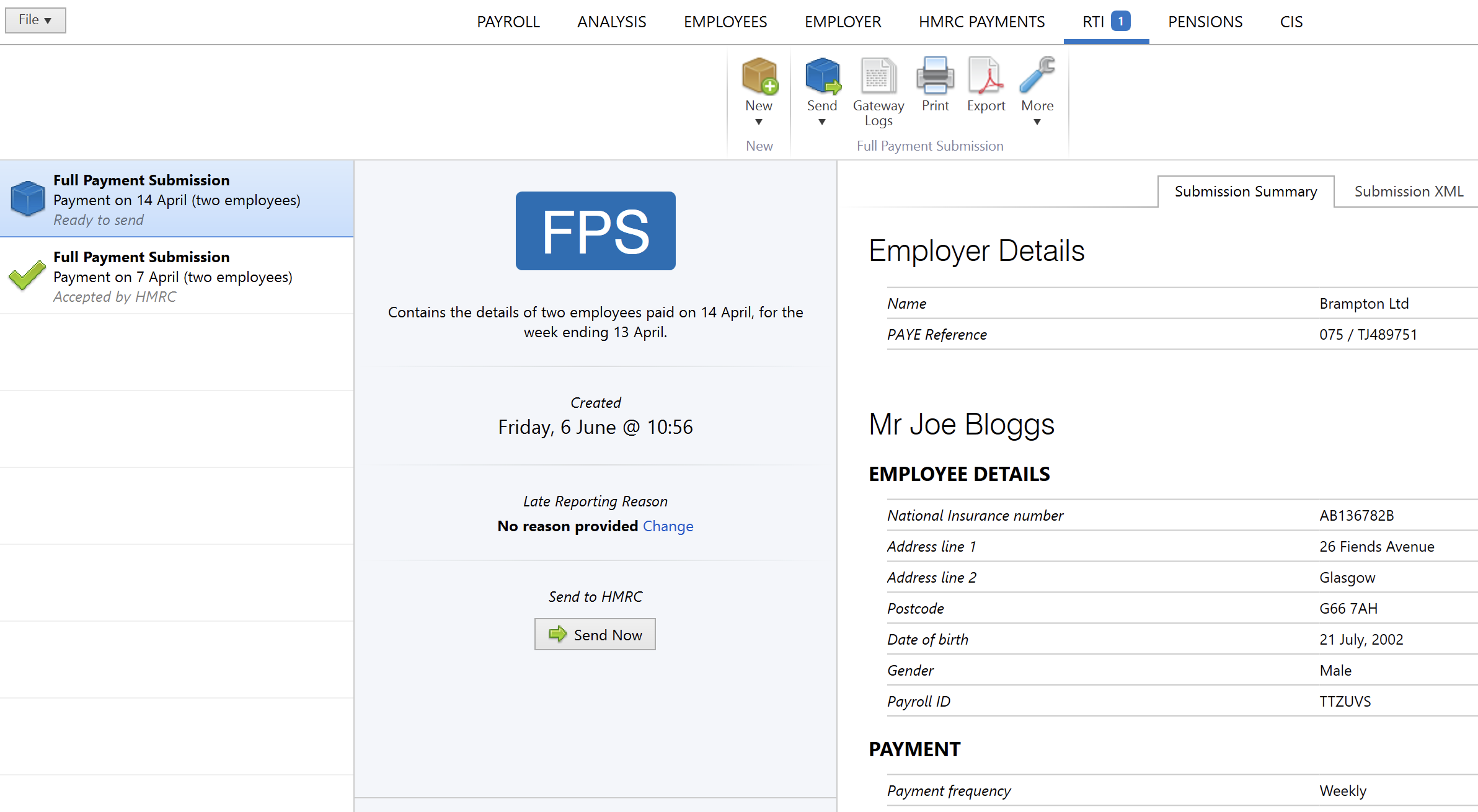Full Payment Submission (FPS) – BrightPay Desktop UK