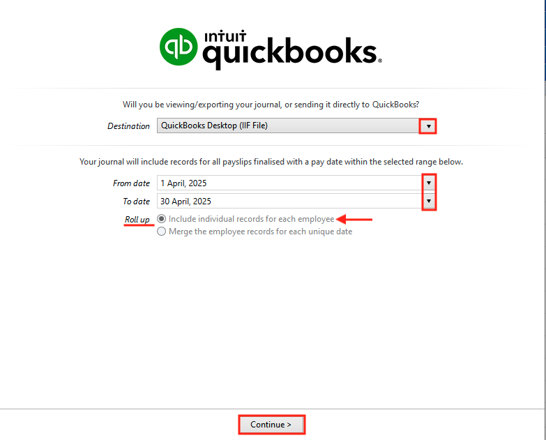 Quickbooks (Desktop version) - CSV upload – BrightPay Desktop UK